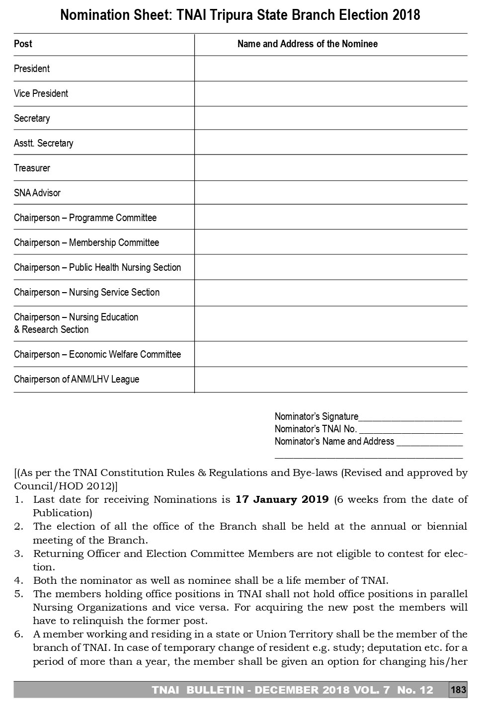 TNAI Bulletin - December 2019 - TNAI Publications
