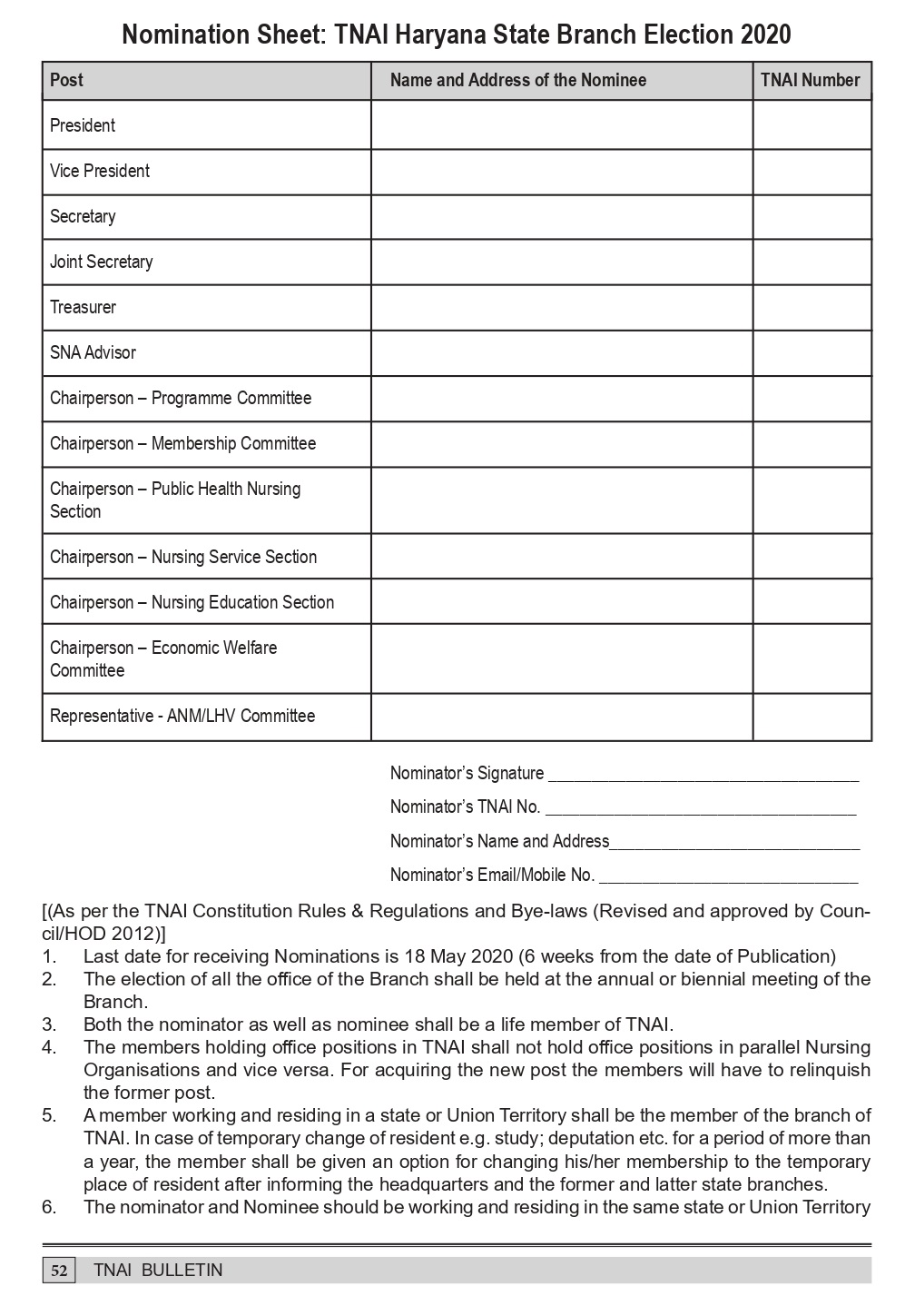 TNAI Bulletin - April 2020 - TNAI Publications
