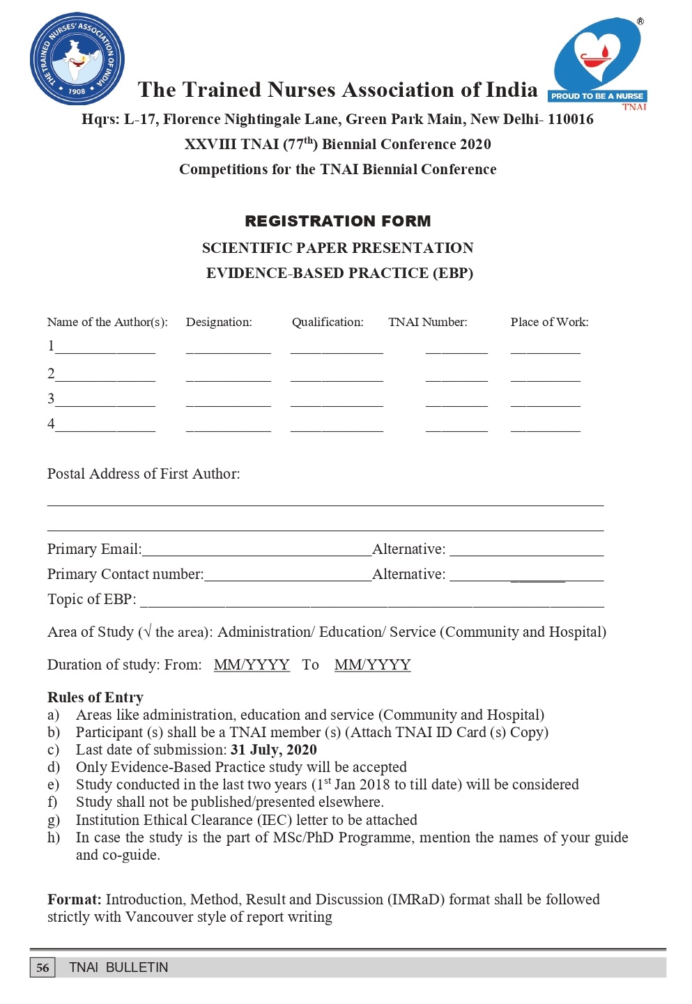 TNAI Bulletin - April 2020 - TNAI Publications