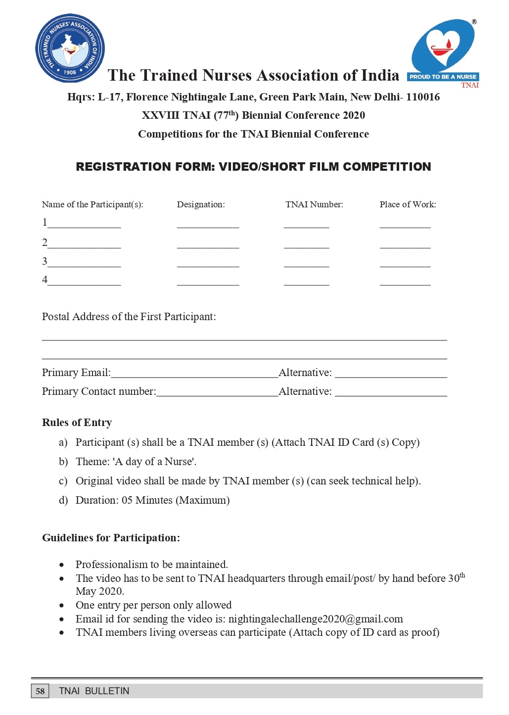 TNAI Bulletin - April 2020 - TNAI Publications