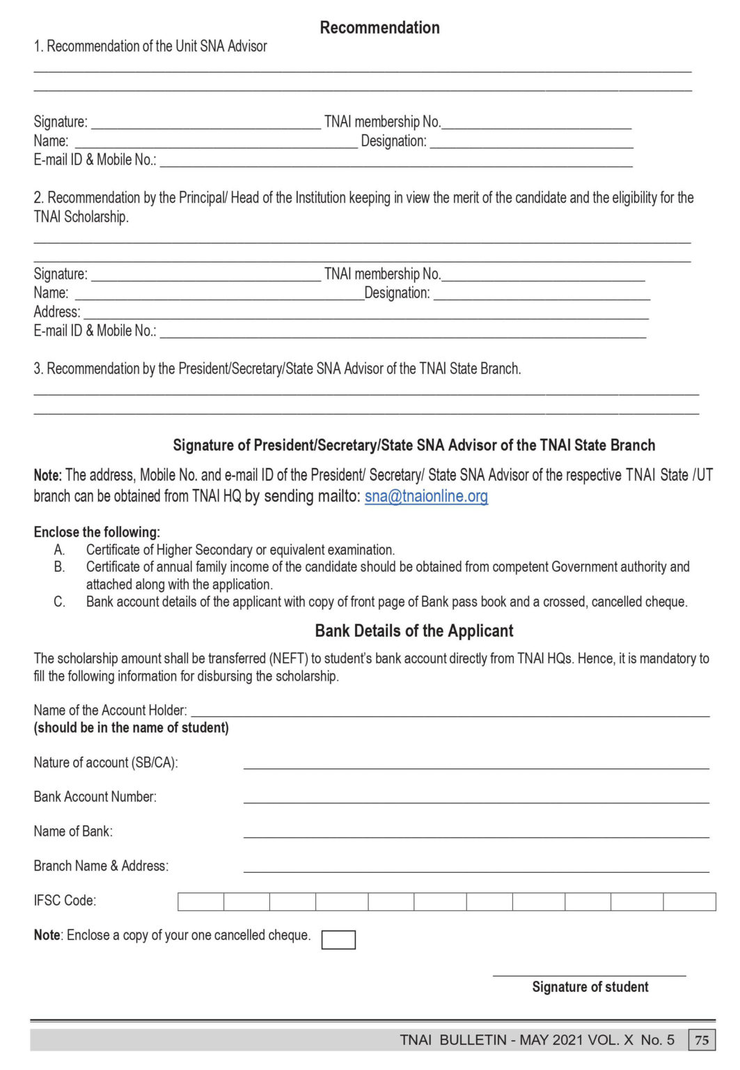 TNAI Bulletin – May 2021 - TNAI Publications