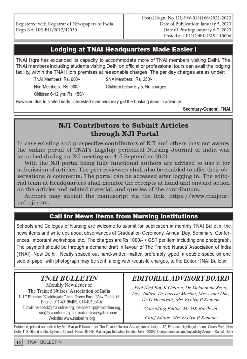 TNAI Bulletin - January 2023 - TNAI Publications