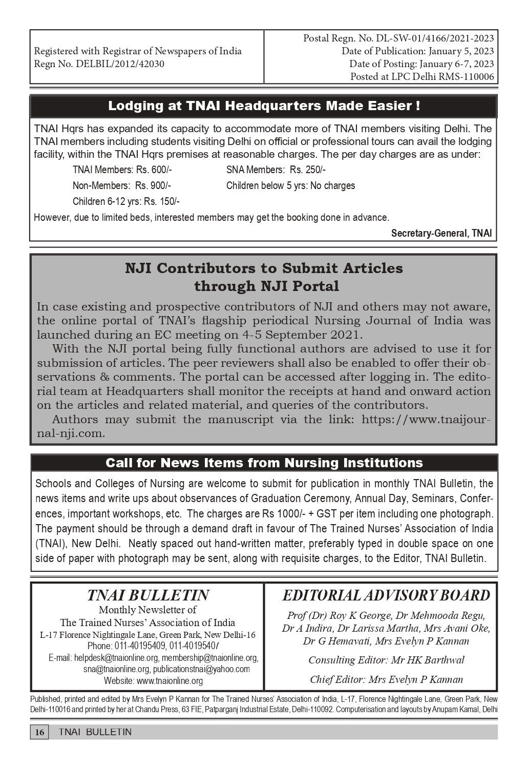 TNAI Bulletin - January 2023 - TNAI Publications