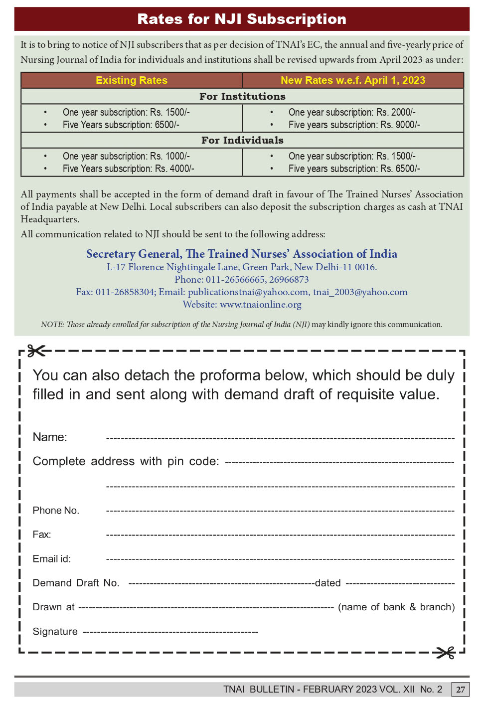 TNAI Bulletin- February 2023 - TNAI Publications