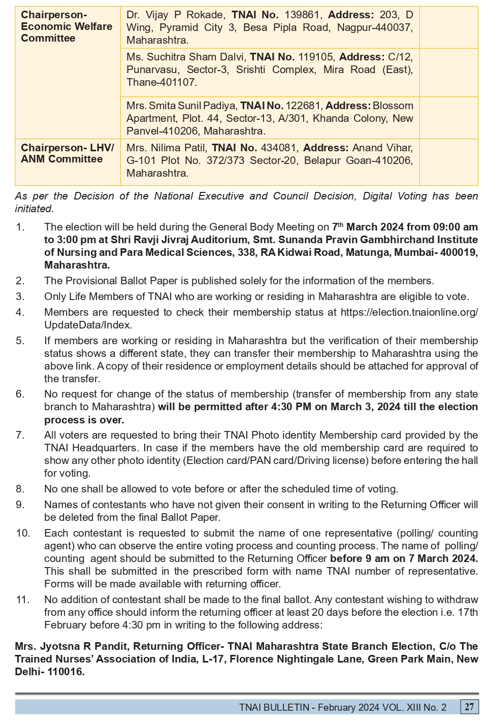 TNAI Bulletin - February 2024 - TNAI Publications