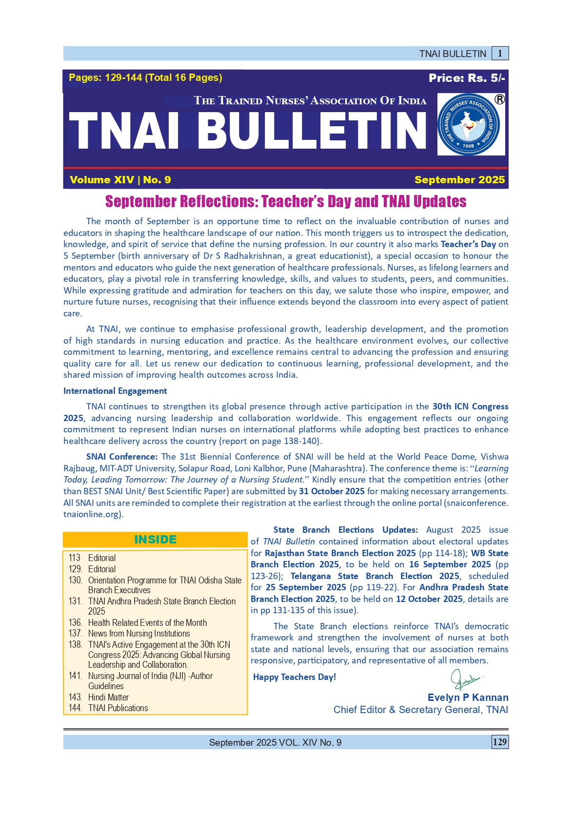 TNAI Bulletin - September 2025 - TNAI Publications