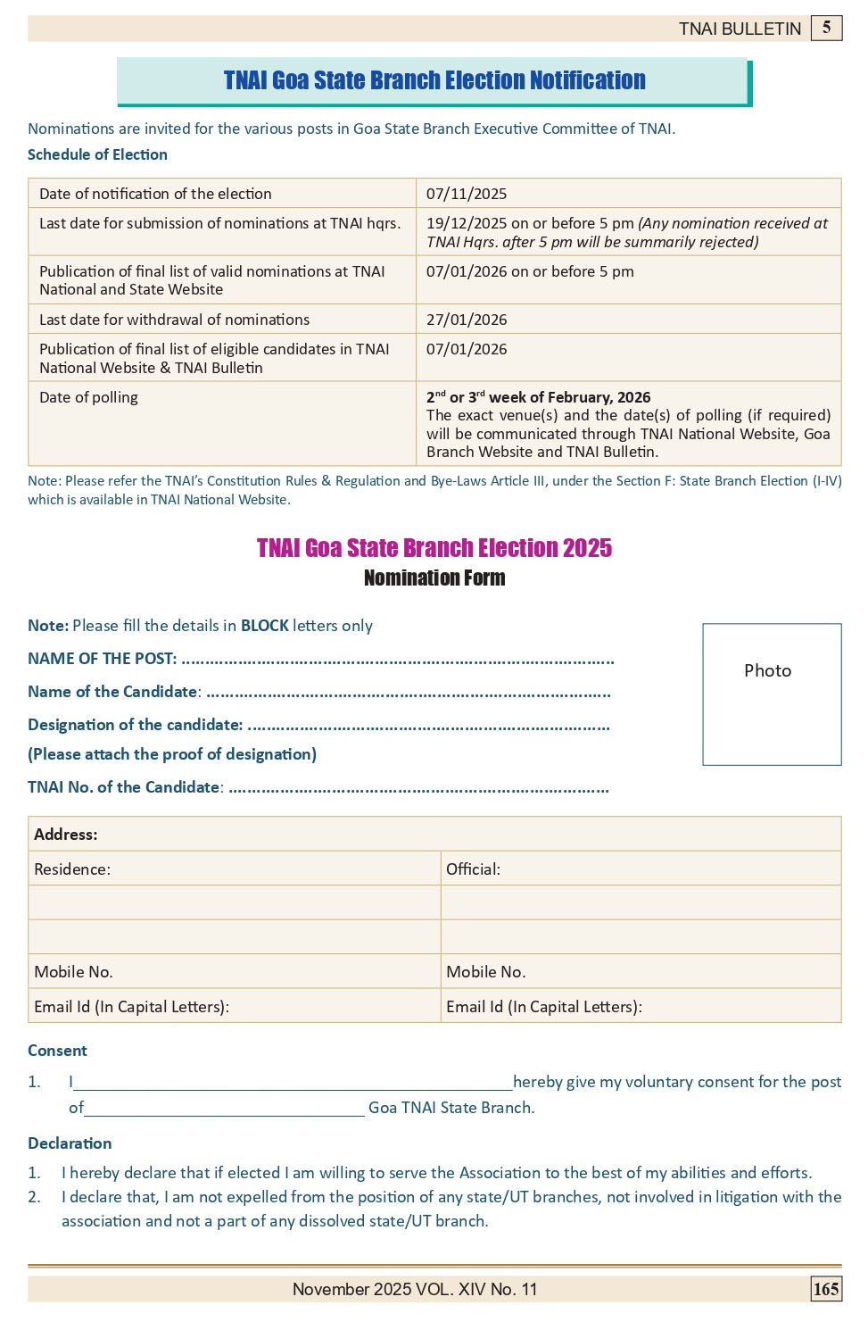 TNAI Bulletin - November 2025 - TNAI Publications